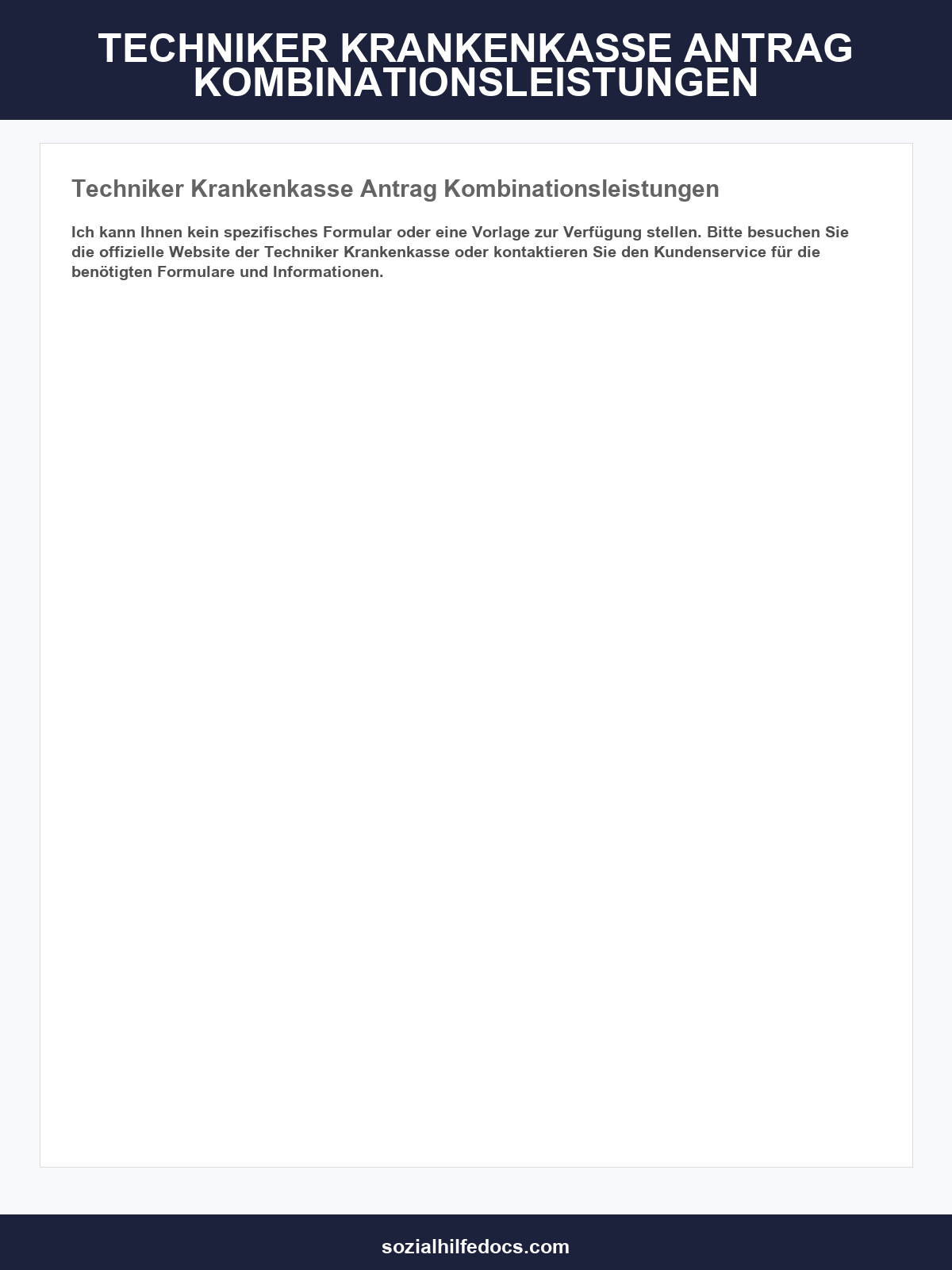 Techniker Krankenkasse Antrag Kombinationsleistungen